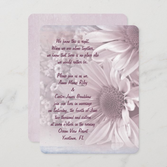 Pink Daisy Bouquet Invitation | Zazzle.com