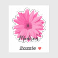 Pink Daisy Flower Name Sticker | Zazzle
