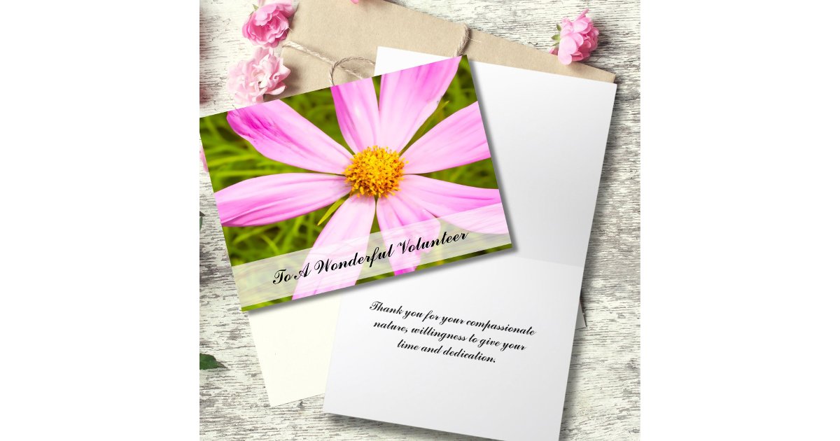 Pink Daisy Thank You Volunteer | Zazzle