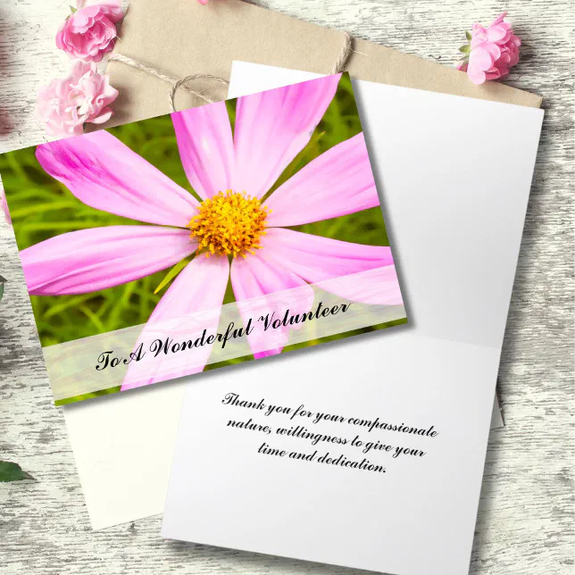 Pink Daisy Thank You Volunteer | Zazzle