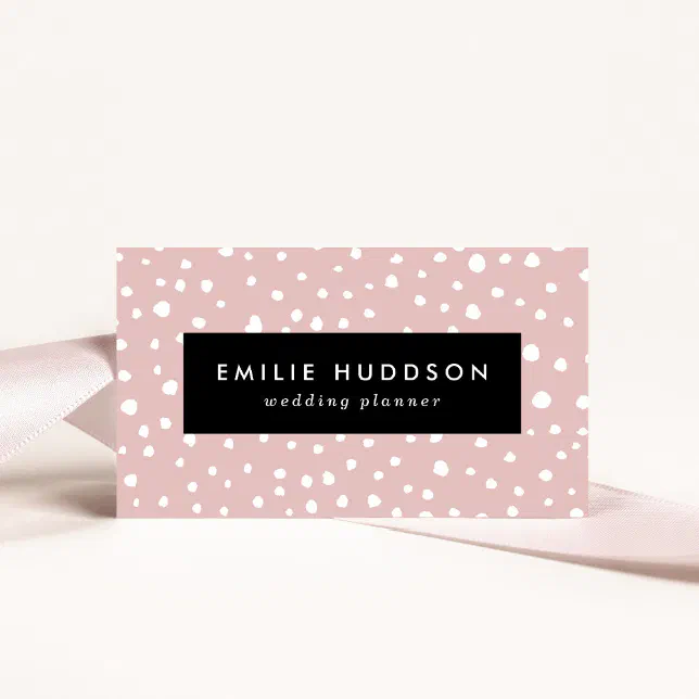 Pink Dalmatian Spots, Dalmatian Dots, Dotted Print Business Card | Zazzle