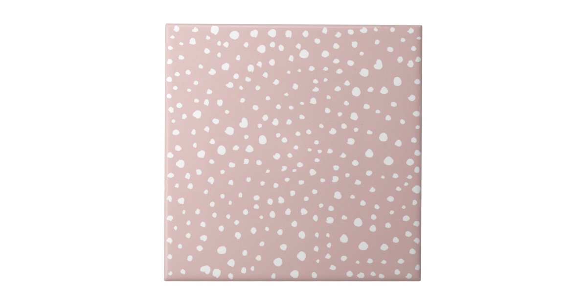 Pink Dalmatian Spots, Dalmatian Dots, Dotted Print Ceramic Tile | Zazzle