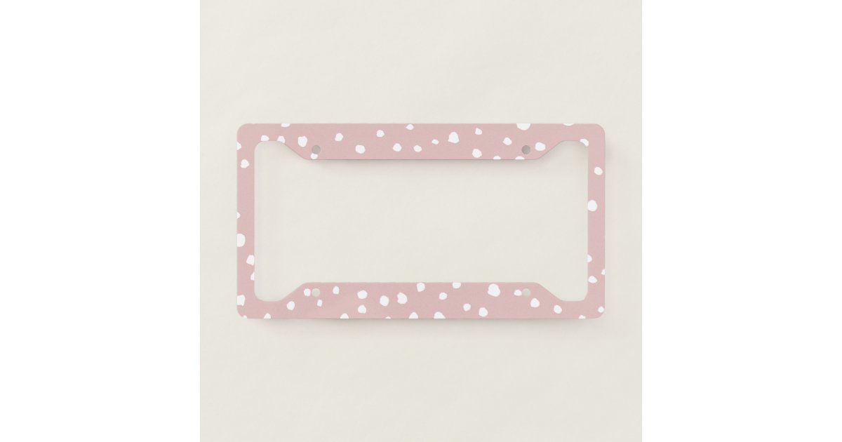 Pink Dalmatian Spots, Dalmatian Dots, Dotted Print License Plate Frame ...