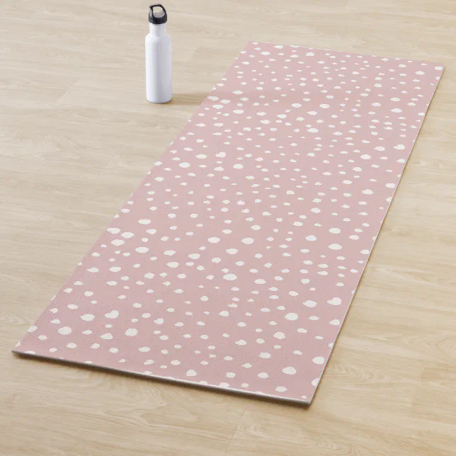 Pink Dalmatian Spots, Dalmatian Dots, Dotted Print Yoga Mat | Zazzle