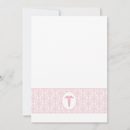 Pink Damask Nurse graduation pinning invite | Zazzle