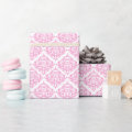 Pink Damask Pattern | DIY Background Color Wrapping Paper | Zazzle