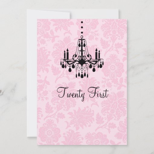 Pink Damask Twenty First Birthday Invitation | Zazzle