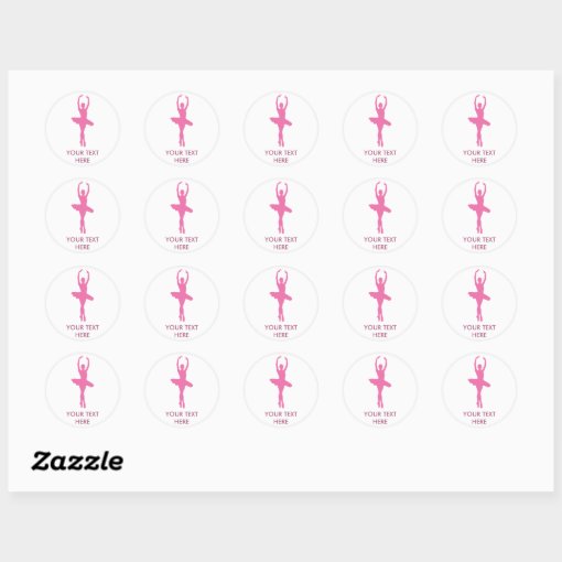 Pink Dancing Ballerina Classic Round Sticker | Zazzle