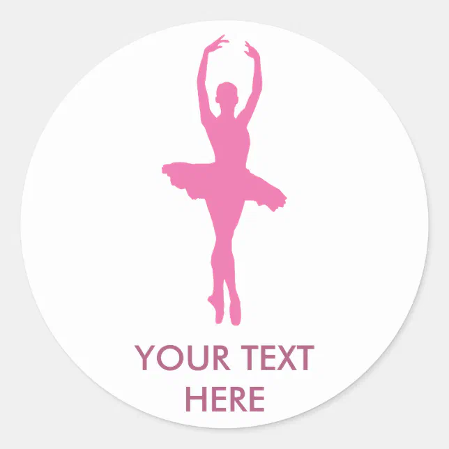 Pink Dancing Ballerina Classic Round Sticker | Zazzle
