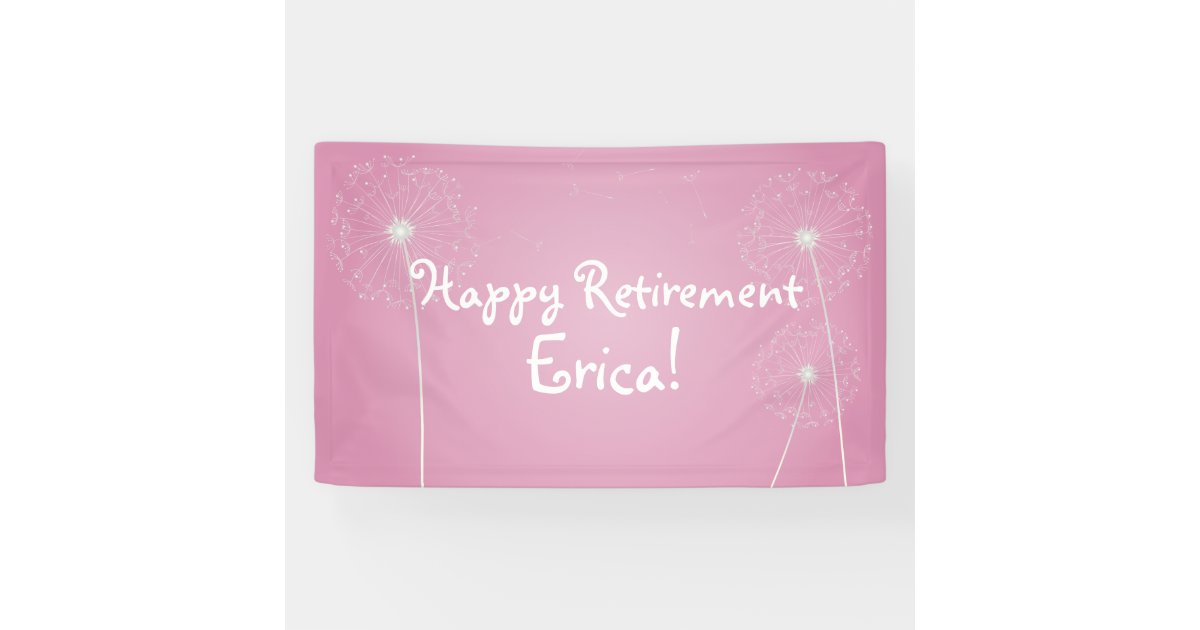 Pink Dandelion, Retirement Party Banner | Zazzle