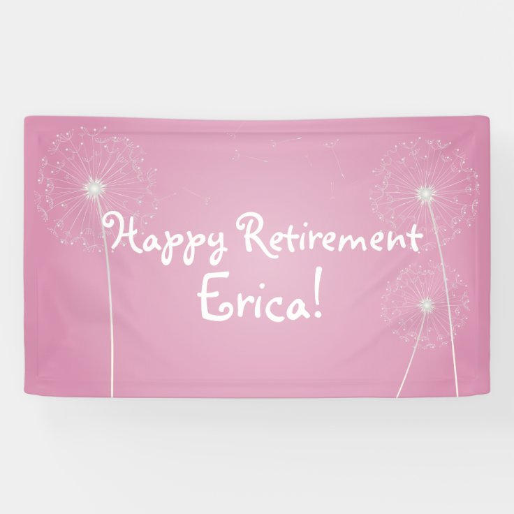 Pink Dandelion, Retirement Party Banner | Zazzle