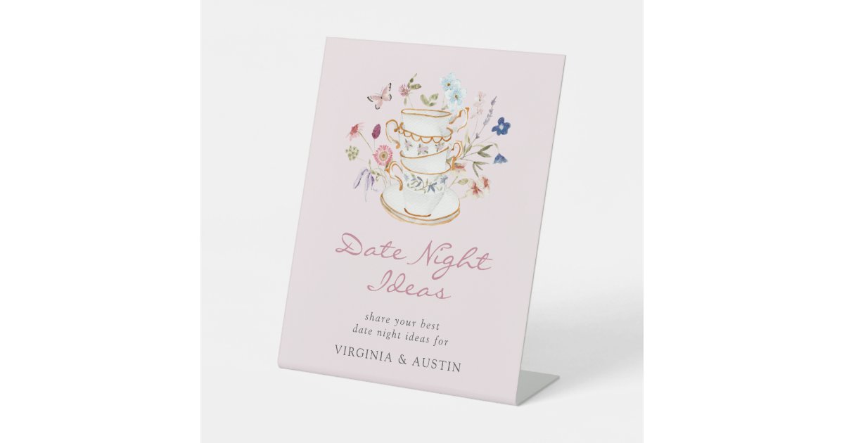 Pink Date Night Ideas Sign | Zazzle