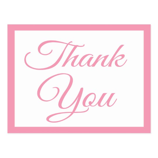 Pink Delight Thank You Greeting Postcard | Zazzle.com