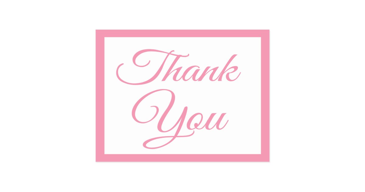 Pink Delight Thank You Greeting Postcard | Zazzle.com