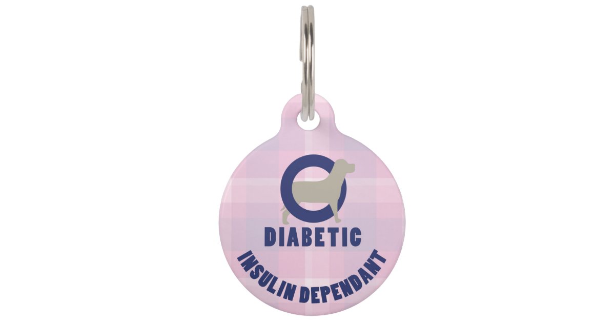 Pink Diabetic medical alert dog tag | Zazzle