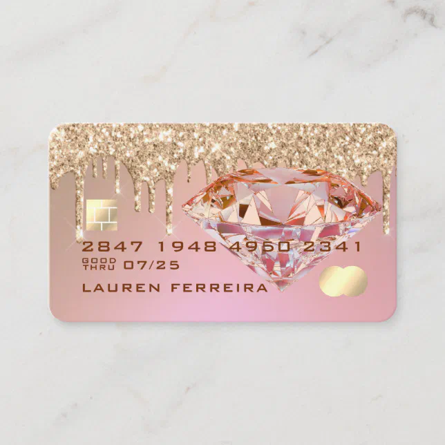 Pink Diamond Credit Card Design | Zazzle