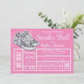 Pink Diamond Sneaker Ball Birthday Party Invitation | Zazzle