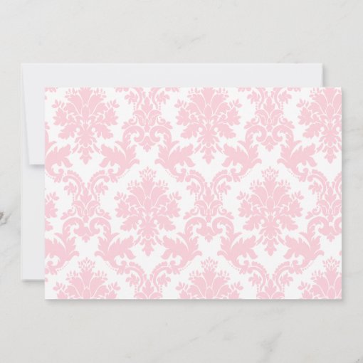 Pink Diamonds and Pearls Damask Invitation | Zazzle