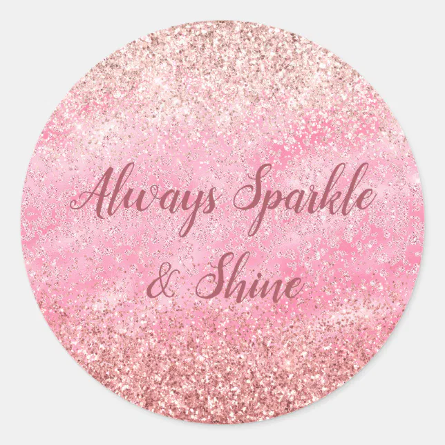 Pink Diamonds Glitzy Sparkle Glitter Classic Round Sticker | Zazzle