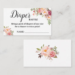 Pink Diaper raffle ticket baby shower raffle card | Zazzle