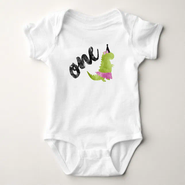 Pink Dinosaur Tutu Ballerina Party Dino Theme Fun Baby Bodysuit | Zazzle