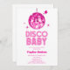 Pink Disco Ball Disco Baby Shower Invitation | Zazzle
