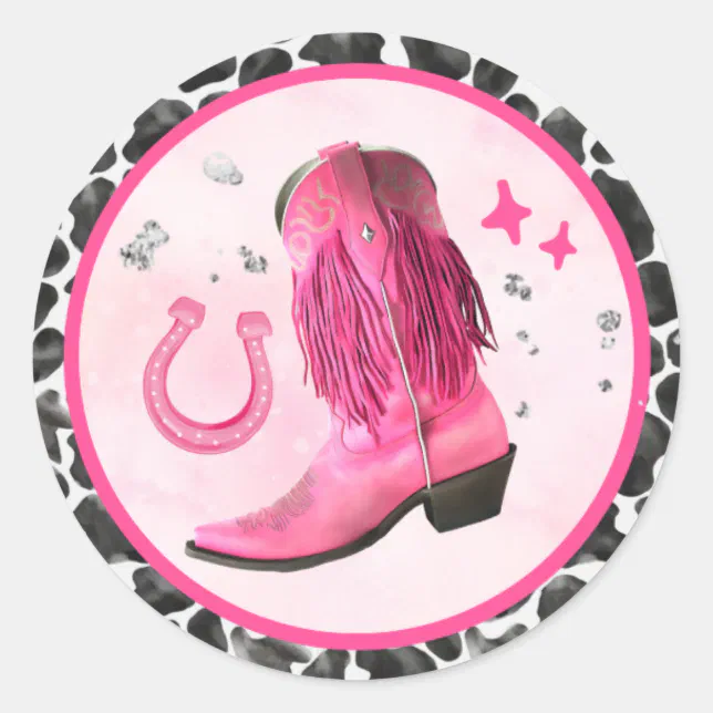 Pink Disco Cowgirl Stickers | Zazzle