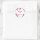 Pink Disco First Rodeo Cowgirl 1st Birthday Classic Round Sticker | Zazzle