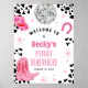 Pink Disco First Rodeo Girl 1st Birthday Welcome Poster | Zazzle