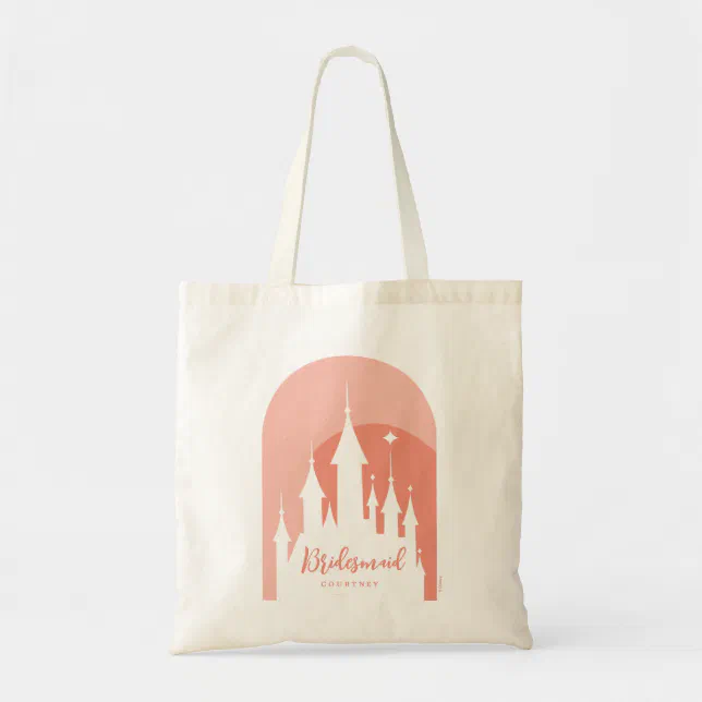 Pink Disney Princess Castle Bridesmaid Tote Bag | Zazzle