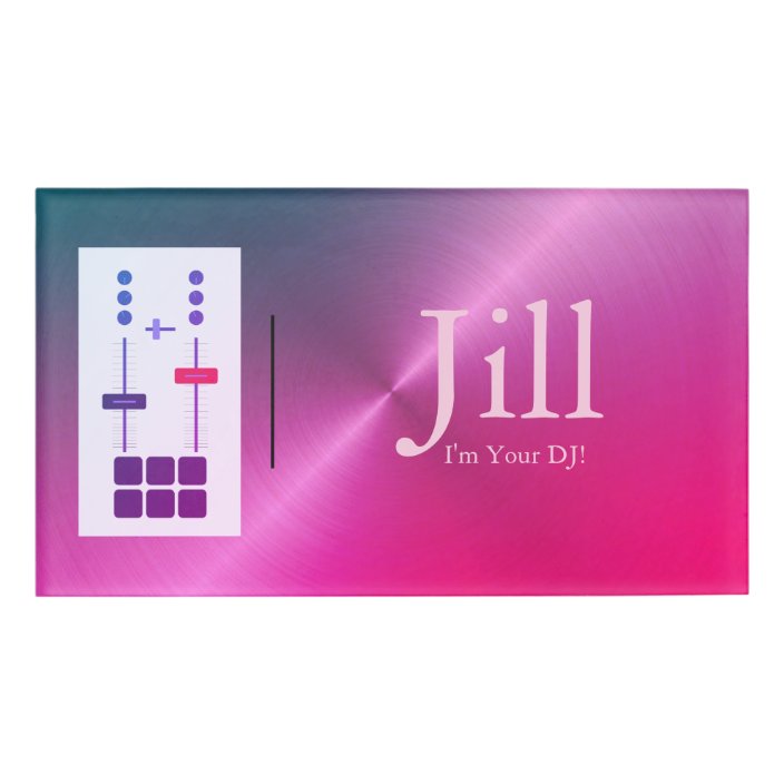 Pink DJ Name Tag | Zazzle.com