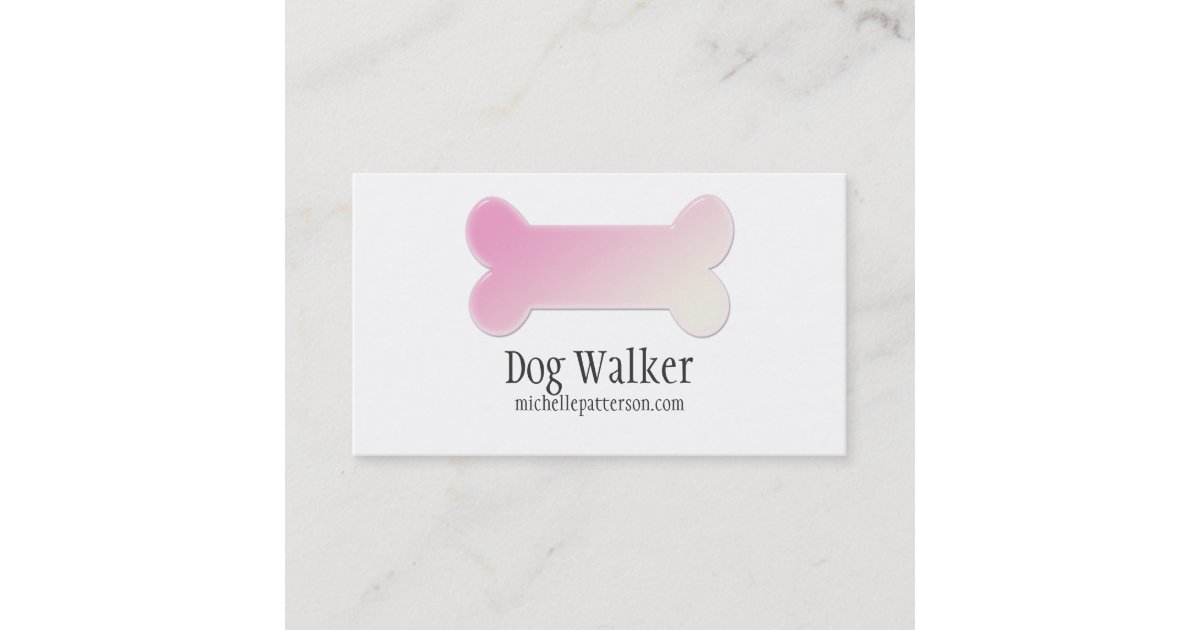 Pink Dog Bone Business Card Design 4 | Zazzle