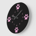 Pink Dog Theme Wall Clocks | Zazzle
