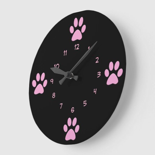Pink Dog Theme Wall Clocks | Zazzle