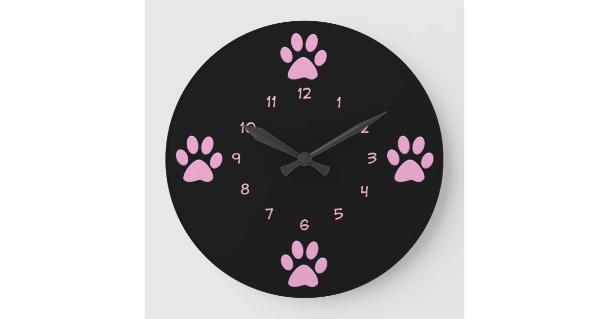 Pink Dog Theme Wall Clocks | Zazzle