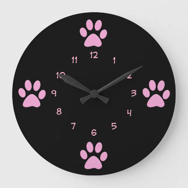 Pink Dog Theme Wall Clocks | Zazzle
