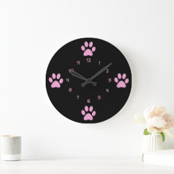 Pink Dog Theme Wall Clocks | Zazzle