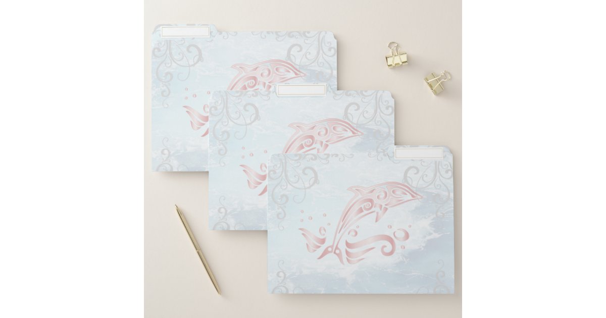 Pink Dolphin File Folder | Zazzle
