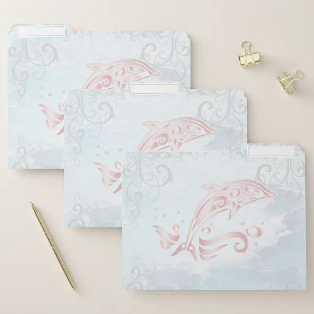 Pink Dolphin File Folder | Zazzle