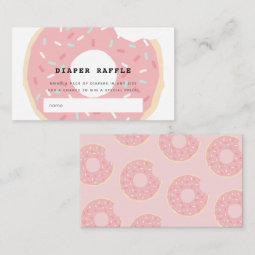 Pink Donut Baby Shower Diaper Raffle Ticket Enclosure Card | Zazzle