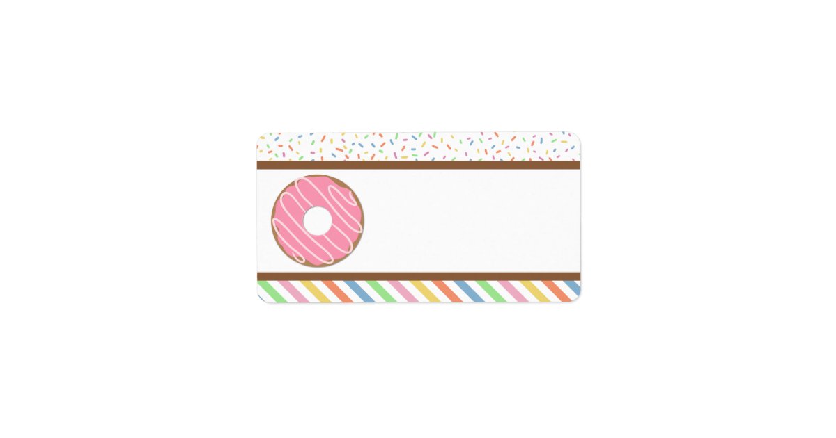 Pink Donut Birthday Party Label | Zazzle