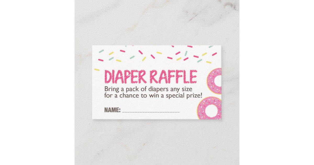 Pink Donut Diaper Raffle Ticket Enclosure Card | Zazzle.com
