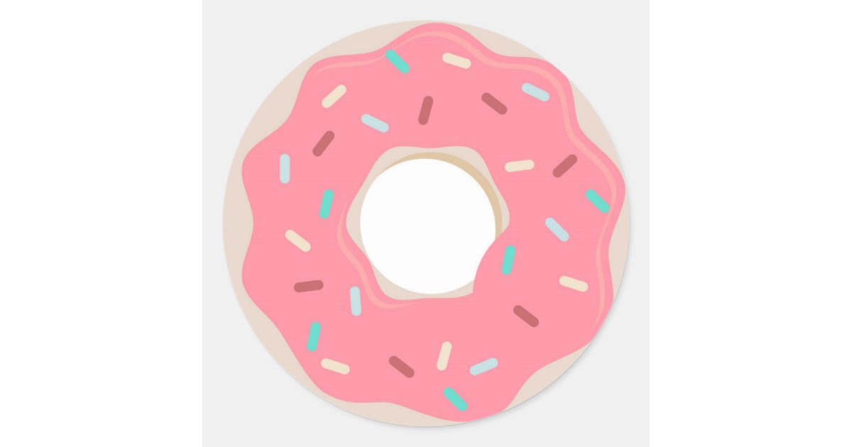 Pink Donut Sticker | Zazzle