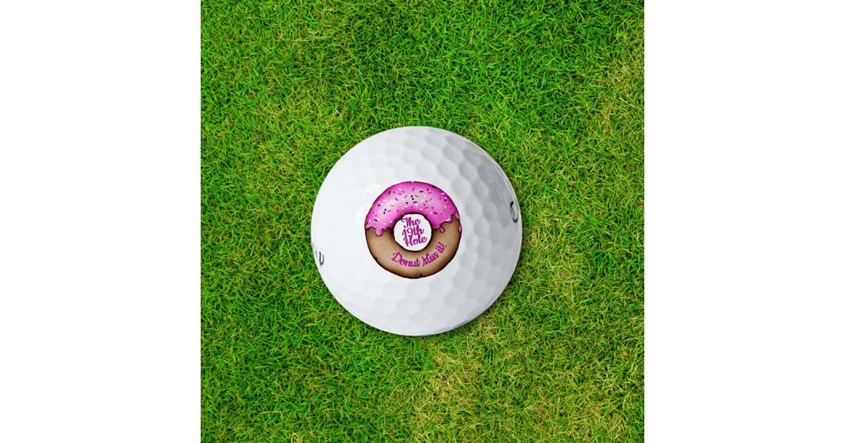 Pink Donut with Sprinkles Funny Golf Pun Donut Golf Balls | Zazzle