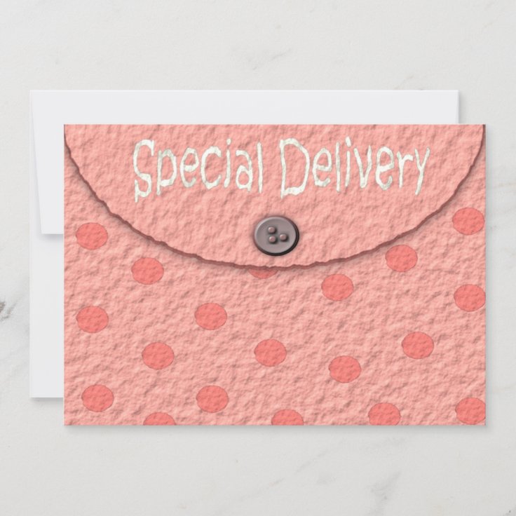 Pink Dots Envelope Girls Baby Shower Invitations | Zazzle