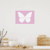 Pink Dotty Butterfly Poster | Zazzle