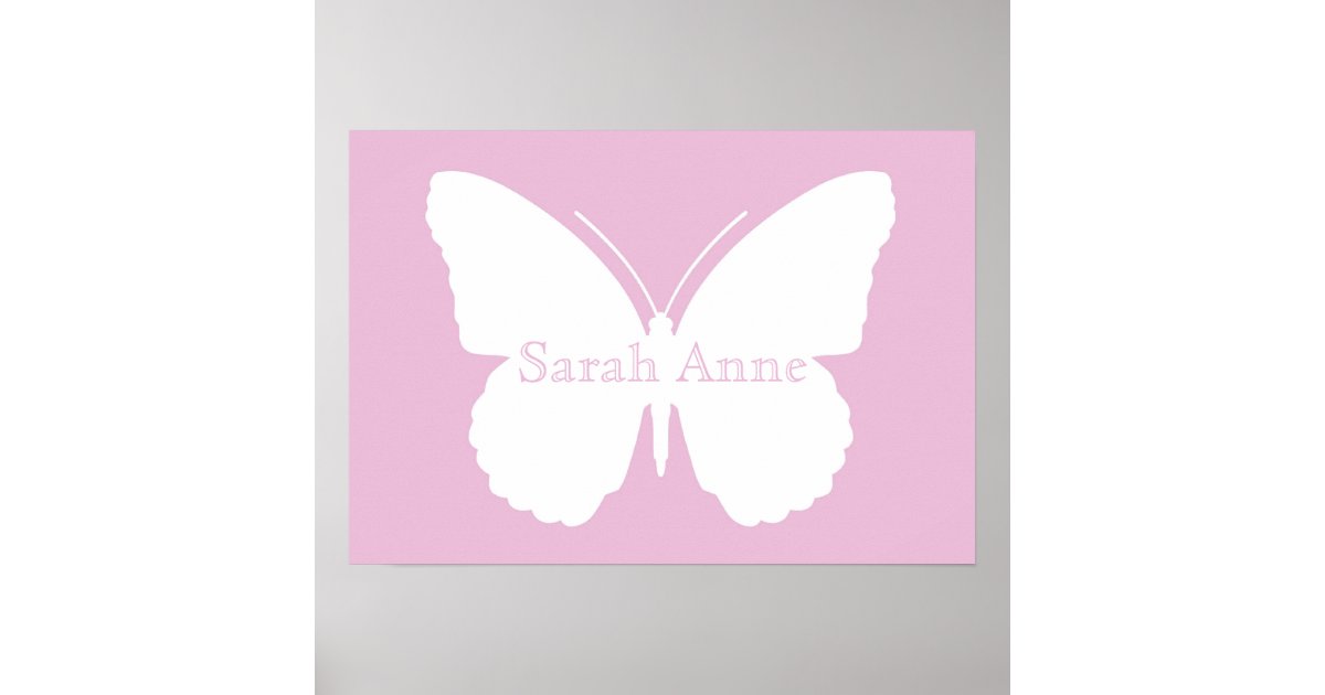 Pink Dotty Butterfly Poster | Zazzle