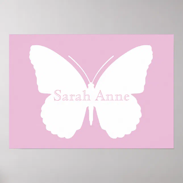Pink Dotty Butterfly Poster | Zazzle