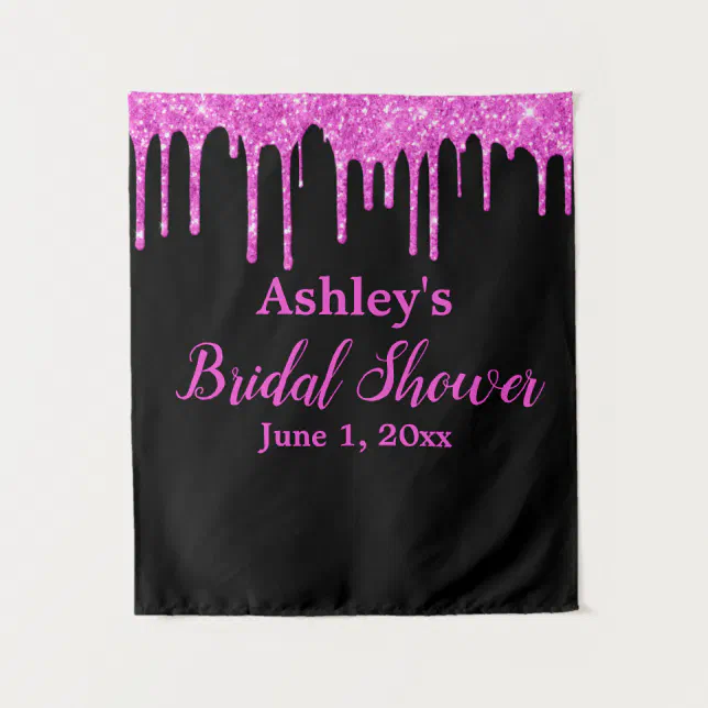 Pink Drip Bridal Shower Photo Booth Backdrop Prop | Zazzle