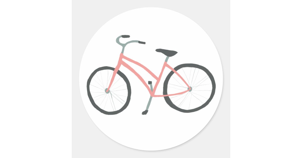 Pink Dutch Bicycle Classic Round Sticker | Zazzle